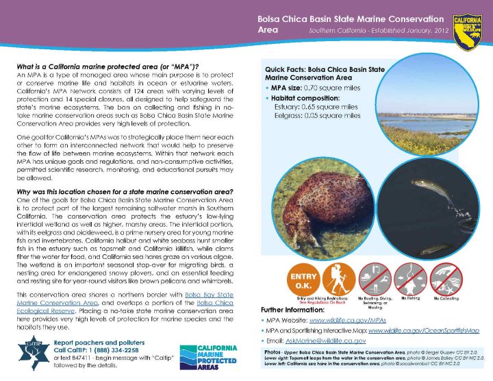 Bolsa Bay State Marine Conservation Area, and Bolsa Chica Basin State ...